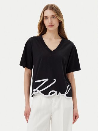 Karl Lagerfeld T-Shirt A2W17104 Schwarz Relaxed Fit