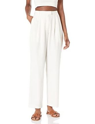 The Drop Dylan Pleated Straight Pant Pantalon, Ivoire, 5XL Grande Taille