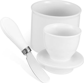 UPKOCH Butterhalter Französische Butterdose Teedose Aus Keramik Aufbewahrungstopf Für Lebensmittel in Der Küche Käsedose Aus Keramik Westlicher Stil Versiege