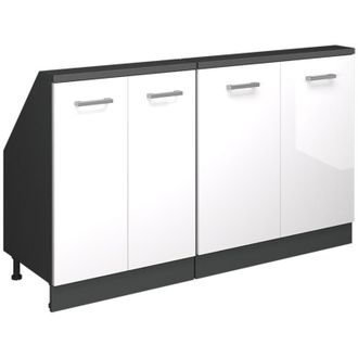 Vicco Dachschr&auml;genschrank Rion, Anthrazit/Wei&szlig; Hochglanz, 2er Set, Vicco