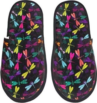 Generic Pantoufles En Feutre Libellules Color&eacute;es Unisexe Pantoufles Lavables Maison Slippers Pour Camping Automne Invit&eacute; M