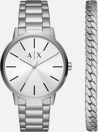 A|X Armani Exchange Montre en acier inoxydable avec mouvement &agrave; 3 aiguilles - Argent&eacute;