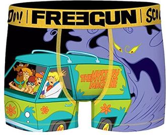 Freegun Calecon Boxer Homme Microfibre Scooby-doo, Noir, Violet, Turquoise, Vert Taille S