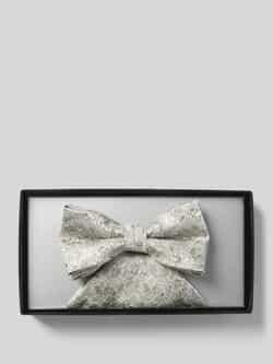 Wilvorst Fliege und Einstecktuch mit floralem Allover-Stitching