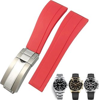 Generic 20mm 21mm Gummiarmband f&uuml;r Daytona Submariner GMT Yacht-Master OYSTERFLEX Silikonarmband Faltschlie&szlig;e Armb&auml;nder