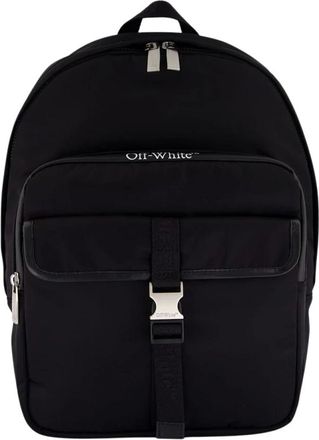Off-white Homme, Sacs, Noir, Taille: ONE Size Sac &agrave; dos rond dext&eacute;rieur en cuir