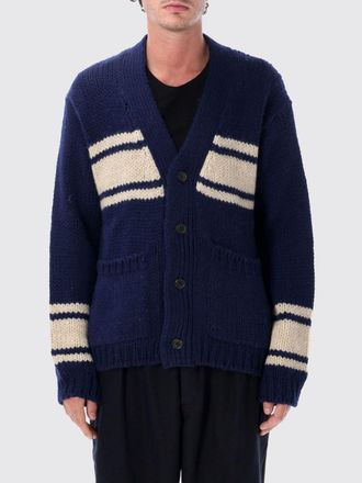 Universal Works Gestreifter Woll-Cardigan mit V-Ausschnitt und Relaxed Fit