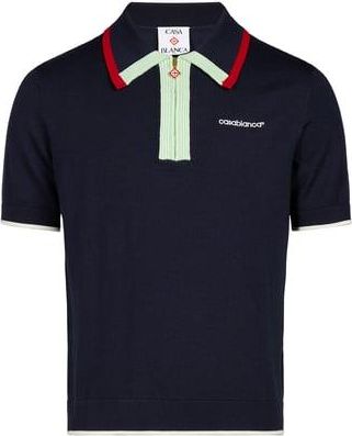 Casablanca Polo &agrave; col zipp&eacute; &agrave; logo brod&eacute;