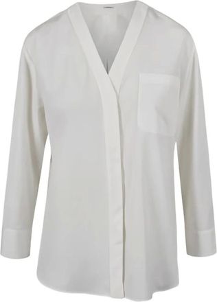 Max Mara Femme, Blouses et Chemises, Blanc, Taille: 42 FR Chicca Cotton Poplin Shirt