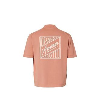 Selected Chemise manches courte brod&eacute;e en coton