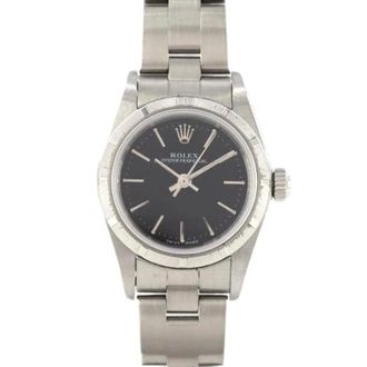 Rolex Pre-owned Oyster Perpetual en acier inoxydable automatique - Femme - Pre-owned - Noir - Taille: ONE Size