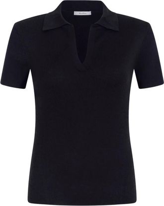 Max Mara Femme, Tops, Bleu, Taille: 38 FR Albero Wool Polo