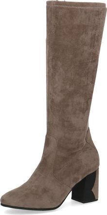Caprice Damen Hohe Stiefel mit Absatz Memotion bis zum Knie Blockabsatz Weite G, Braun (Taupe Stretch), 41 EU