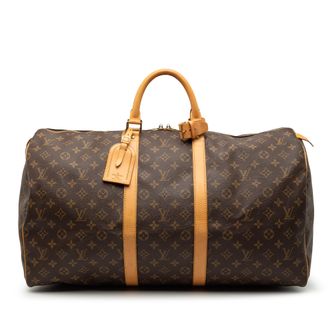 Louis Vuitton Coated Canvas Monogram Keepall 55