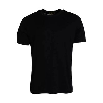 Dolce & Gabbana Schwarzes Baumwoll-T-Shirt mit Rundhalsausschnitt und kurzen &Auml;rmeln - - Tops - Herren - Schwarzk - XS