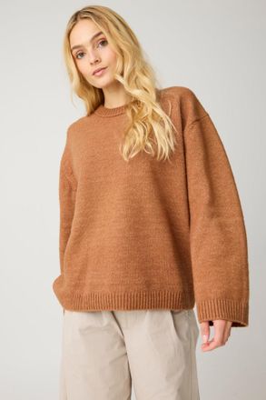 Knowledge Cotton Apparel Damen vegan Pullover Souffl&eacute; Garn Lion Braun