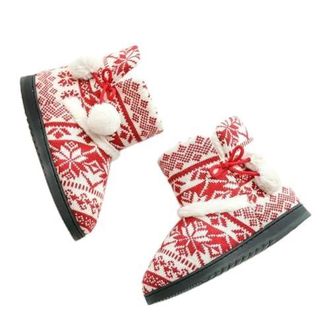 Generic YUJIEBB Chaussons dhiver pour femme en peluche chaude pour int&eacute;rieur et ext&eacute;rieur, Rouge, 45.5 EU