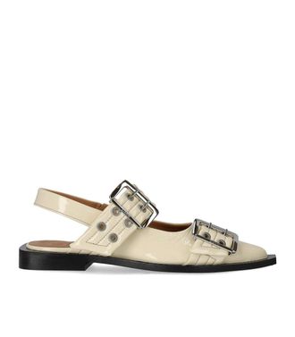 Ganni BALLERINE SLINGBACK EGRET AVEC BOUCLES GANNI