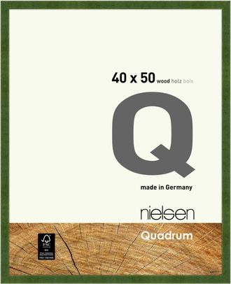 Nielsen Design Bilderrahmen, 40 x 50 cm, Holz, Grün, Posterrahmen zum Aufhängen im Hoch- & Querformat, Echtglas, Quadrum