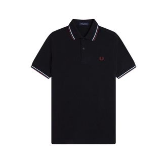 Fred Perry M3600 Twin Tipped Polo - - Tops - Herren - Schwarzk - L