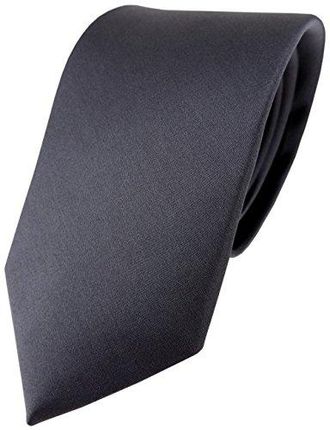 TigerTie Cravate en satin de soie de différentes couleurs unie - Cravate 100 % soie - Largeur 8 cm, anthracite, Taille Unique
