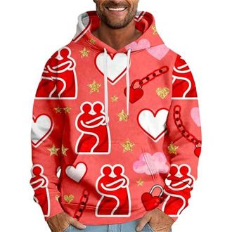 Generic Sweat à capuche doublé thermique avec impression 3D, pull à manches longues pour homme pour temps froid, Mr2, XL