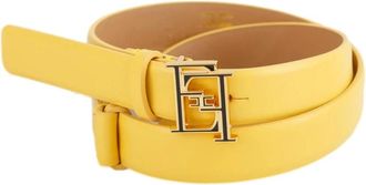 Elisabetta Franchi Femme, Accessoires, Jaune, Taille: S Ceinture en Cuir avec Boucle Logo
