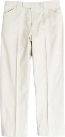 Thom Browne Homme, Pantalons, Beige, Taille: XL Pantalon Chino en Velours C&ocirc;tel&eacute; Fin