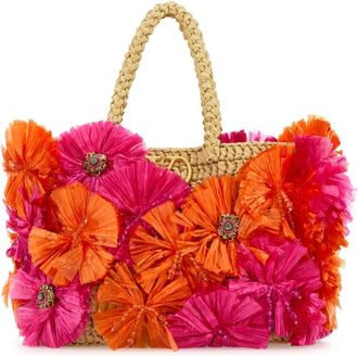Valentino Garavani Femme, Sacs, Multicolore, Taille: ONE Size Embellished Raffia VLogo Signature Handbag