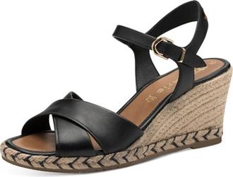 Tamaris Femme Damen 1-28346-44 Sandale cale, Noir, 36 EU