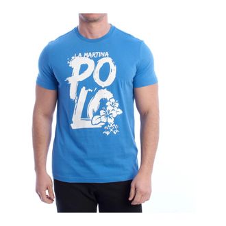 La Martina Polo Theme Kurzarm T-Shirt - - Tops - Herren - Blau - S