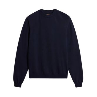 Woolrich Lammwollpullover mit Rundhalsausschnitt - - Knitwear - Herren - Blau - L