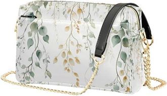 Mnsruu Sacs à bandoulière pour femme, sac à main en cuir avec peinture à feuilles