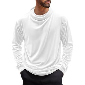 Generic Sweat-shirt en velours &agrave; manches longues pour homme - Chaud - Tendance - Uni - Col rond - Coupe ample - Confortable - Respirant - V&ecirc;tements de sport p