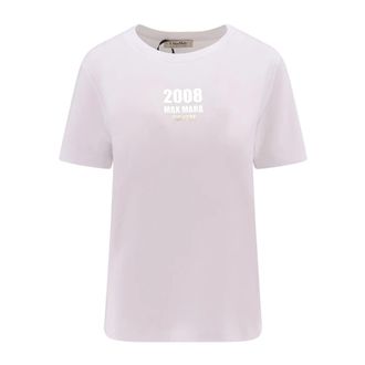 Max Mara T-Shirt mit Rundhalsausschnitt und Frontprint - - Tops - Damen - Wei&szlig; - S