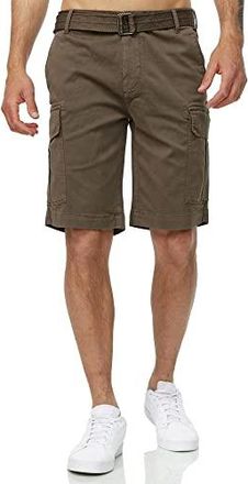 Tazzio Short cargo pour homme avec ceinture amovible A200, kaki, 36W