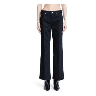 Jil Sander Femme, Pantalons, Noir, Taille: W28 Pantalon &Eacute;vas&eacute; Court en Denim Noir