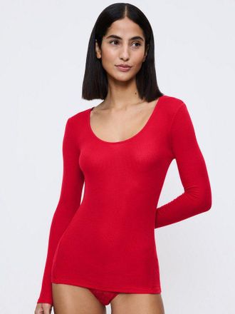 Triumph Longsleeve Beauty Layers Top Scoop Neck Lang&auml;rmeliges Top mit sinnlichem, tiefem Rundhalsausschnitt