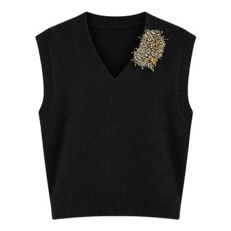 Liviana Conti Gilet Abilene - - Knitwear - Damen - Schwarzk - M