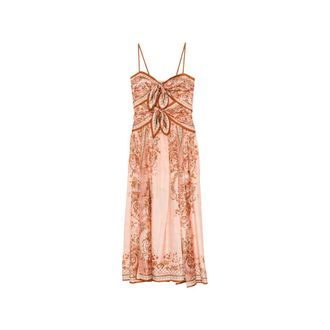 Zimmermann Aster Paisley-print Knot-detail Midi Dress