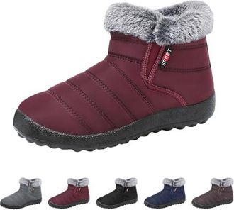 Generic Bottes dhiver pour femme - Imperm&eacute;ables - Doublure chaude - Bottes de neige antid&eacute;rapantes - Chaussures dhiver &agrave; enfiler - Bottes dhiver &agrave; tige courte