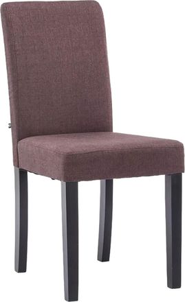 Clp Esszimmerstuhl Ina mit Holzgestell und Stoffbezug I Lehnstuhl mit Einer Sitzh&ouml;he von 47 cm I Polsterstuhl mit hoher R&uuml;ckenlehne, Farbe:braun, Gestell 