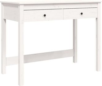 vidaXL Schreibtisch mit Schubladen Weiß 100x50x78 cm Massivholz Kiefer Vidaxl