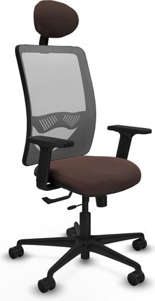 Piqueras y Crespo B&uuml;rostuhl aus Netzgewebe mit 2D-Armen, h&ouml;henverstellbarer Lendenwirbelst&uuml;tze und festem Kopfteil, ausgestattet mit Syncro/Traslack und Schneideschaum,