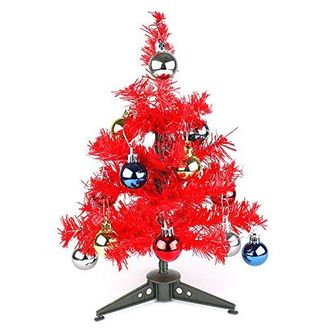 eBuy GB K&uuml;nstlicher Mini-Weihnachtsbaum mit Kugeln, Rot