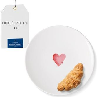 Villeroy & Boch With Love assiette &agrave; dessert/pour le petit-d&eacute;jeuner Sending Love, porcelaine Premium, assiette &agrave; g&acirc;teau, assiette &agrave; salade, r&eacute;sistant au lave-vaissell