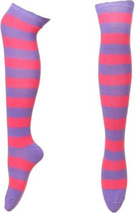 Generico Chaussettes hautes au genou ray&eacute; style sportif pour femme (2 paires), Sock 27, Taille Unique