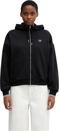 Fred Perry Femme, Sweatshirts et sweats &agrave; capuche, Bleu, Taille: 40 FR Zip-throughs
