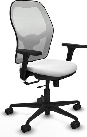 Piqueras y Crespo Jorquera Stuhl aus wei&szlig;em PC mit 3D-Armlehnen, h&ouml;henverstellbare Lendenwirbelst&uuml;tze, ausgestattet mit Syncro/Traslack und Schaumstoff, mit Rollen von 