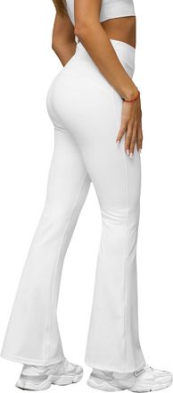 OZONEE Damen Schlag Leggings Schlaghose Flared Leggins Bootcut Yoga Yogahose Lang Sportleggings Baumwolle Blickdicht High Waist H&uuml;fthoch Hohe Taille 777/1776